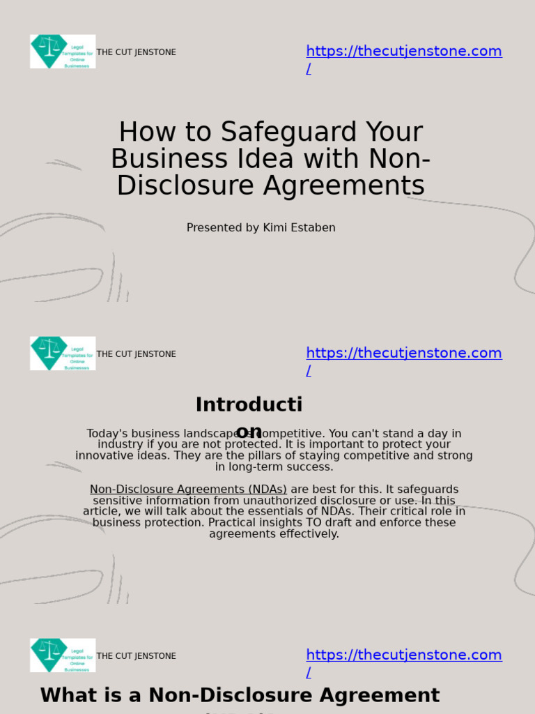 How To Safeguard Your Business Idea With Non-Disclosure Agreements ...