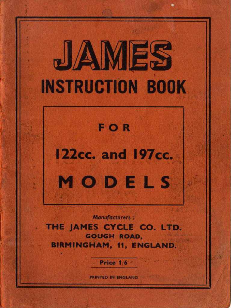 James 10D 6E Instruction Book 1952 | PDF