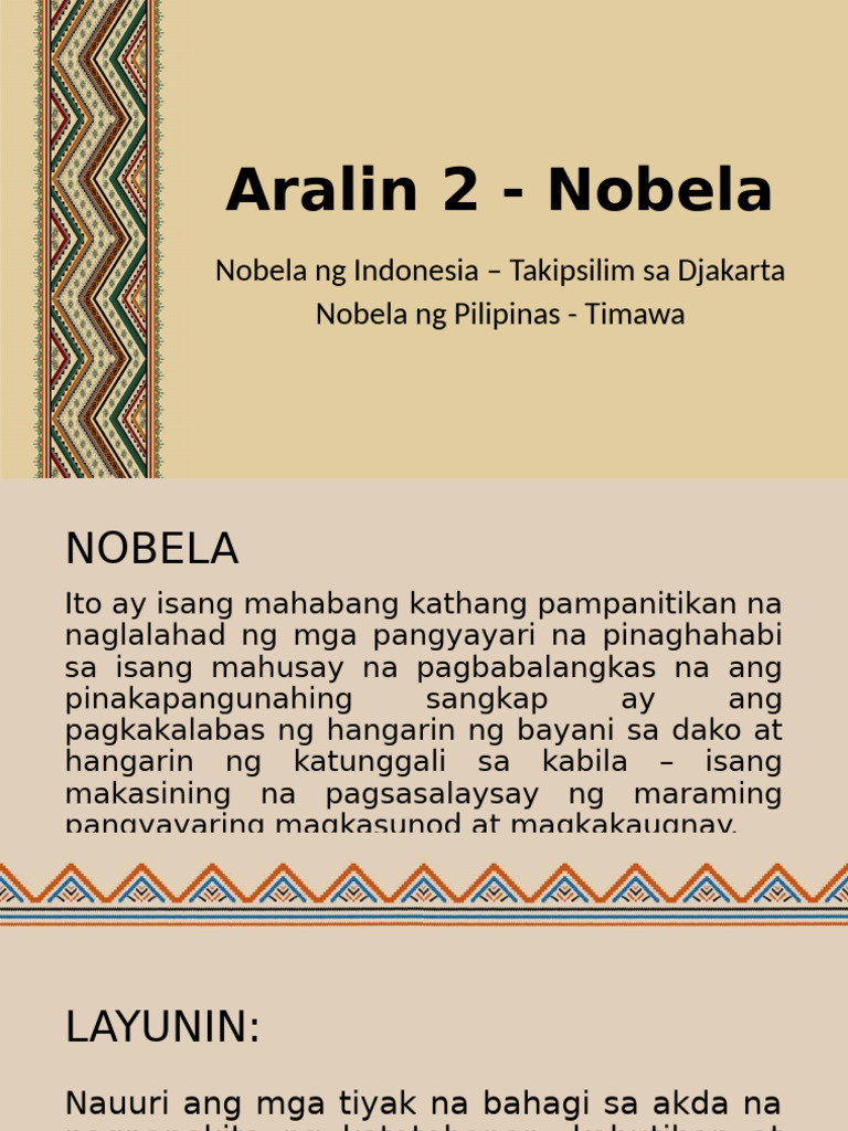 Aralin 2 - Nobela Filipino 9 | PDF
