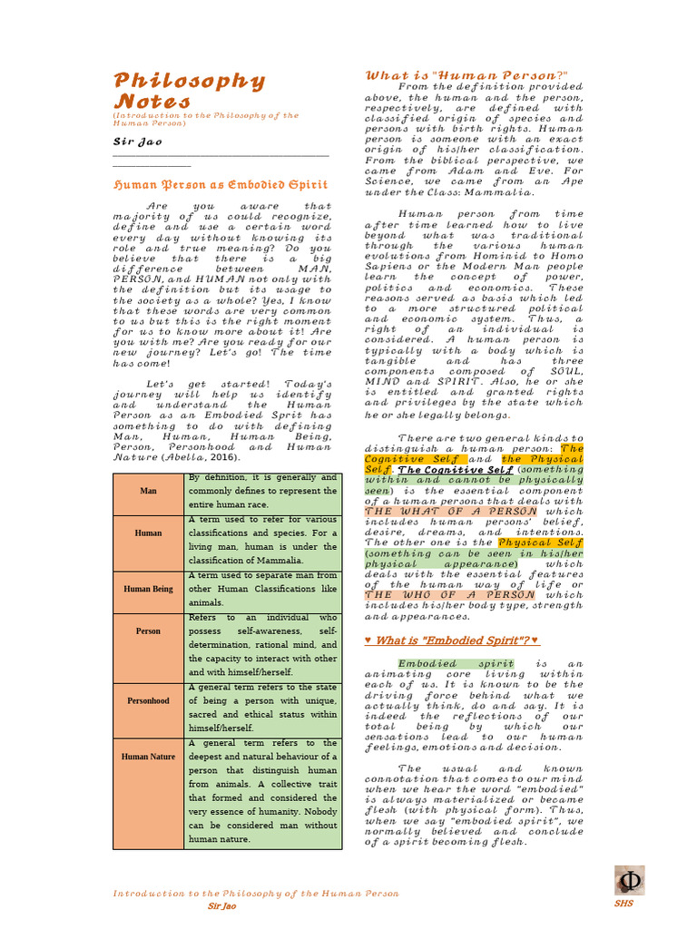 A4 ?????????? ????? For Human As Embodied Spirit | PDF