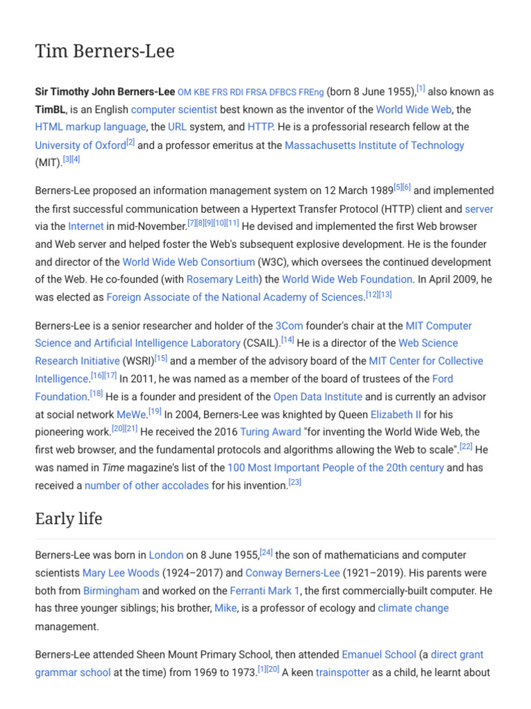 Tim Berners-Lee - Details | PDF