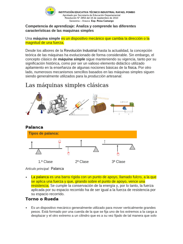 Guia de Las Maquinas Simples | PDF