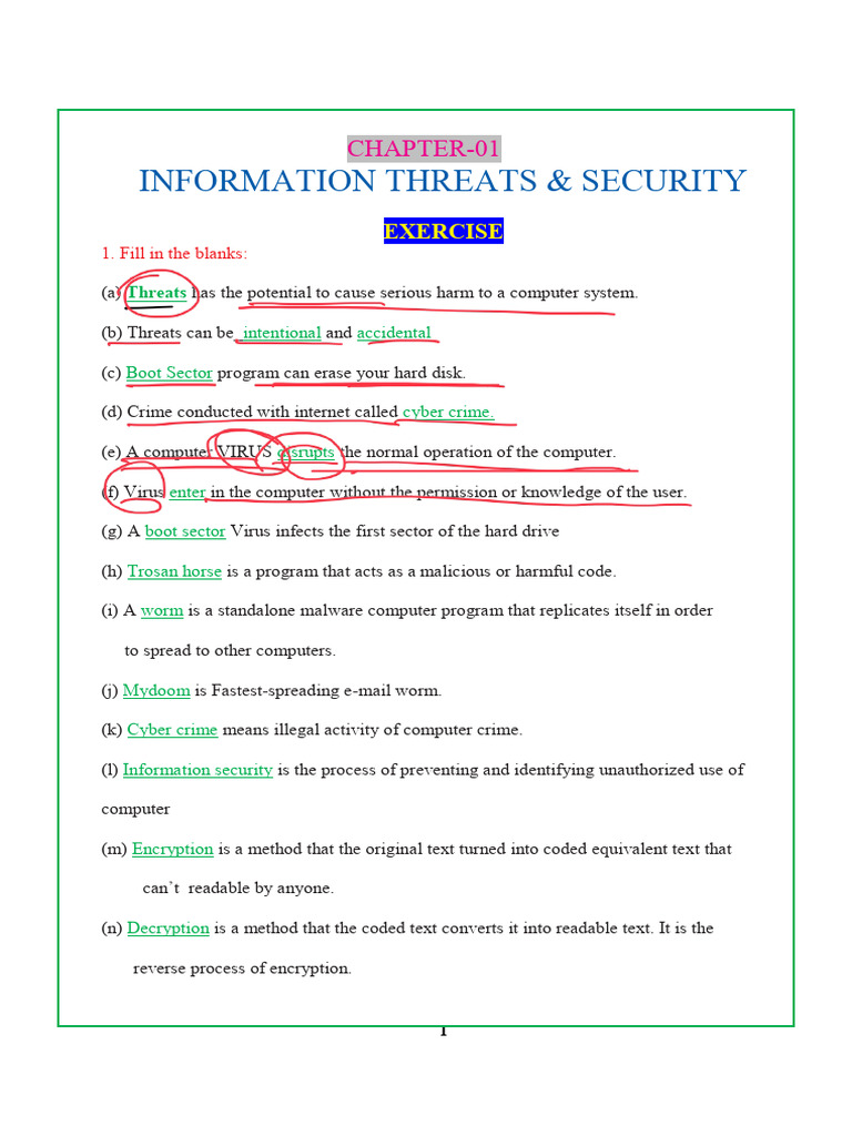 Class 8 It Exercise | PDF