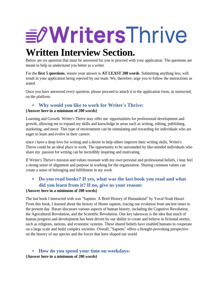 WT Written Interview Questions | PDF