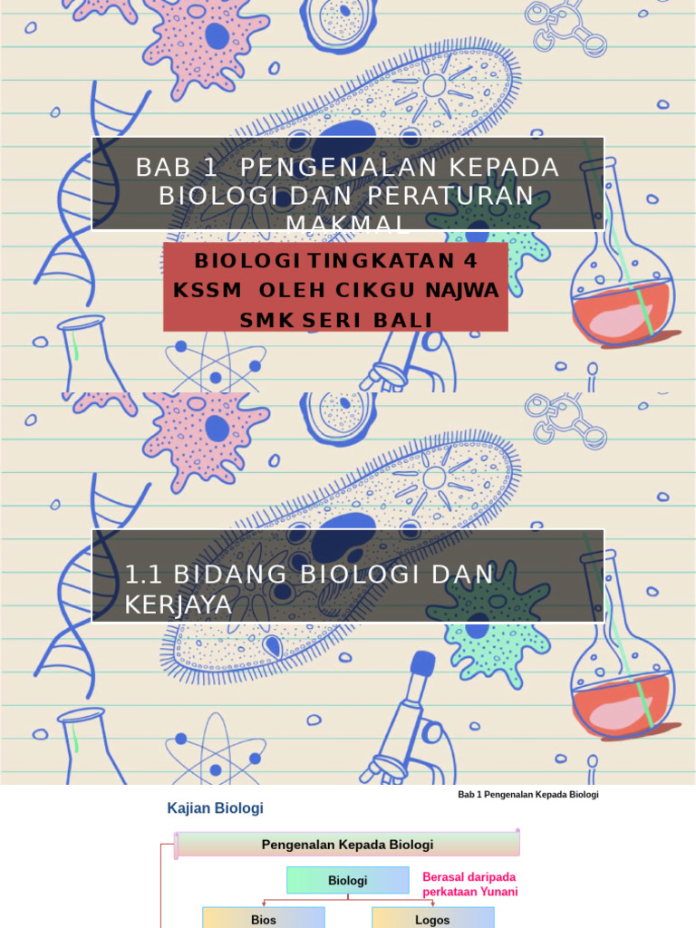 BIO T4 KSSM BAB 1 Pengenalan Kepada Biologi Dan Peraturan Makmal | PDF