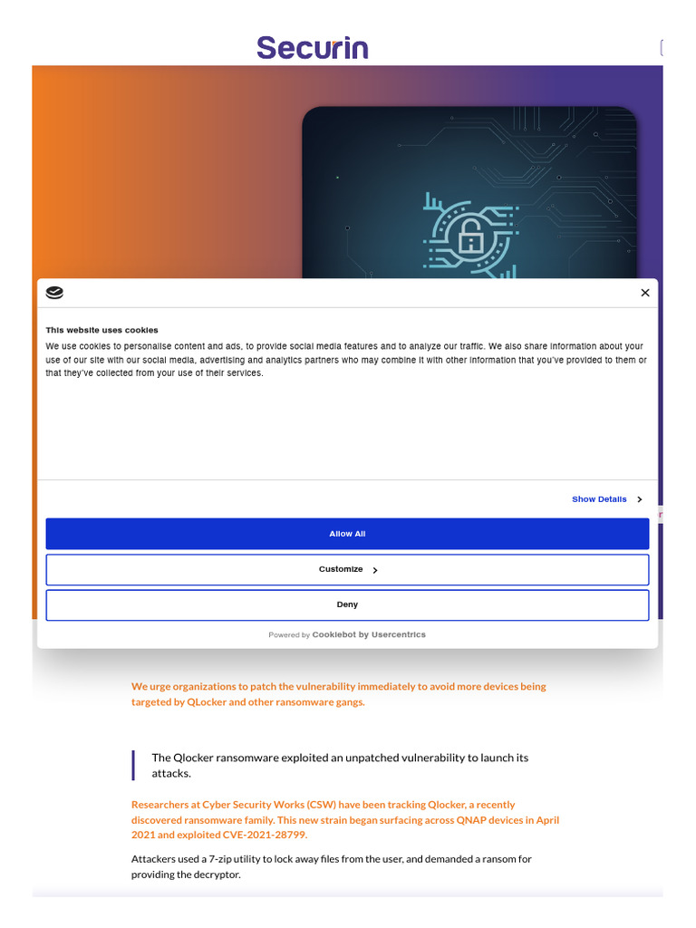 All About Qlocker Ransomware - Securin | PDF