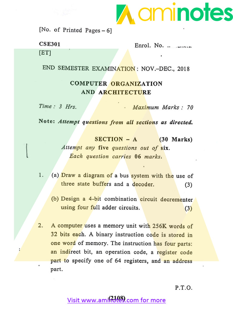 COA Sem5 Major | PDF