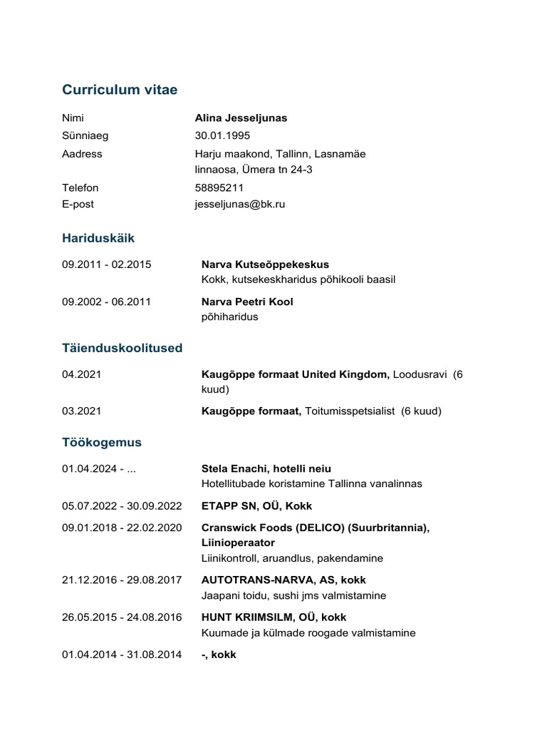 CV_Alina_Jesseljunas24 | PDF