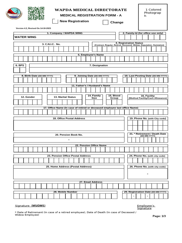 Medical Form WAPDA Updated 14.10.2023 | PDF