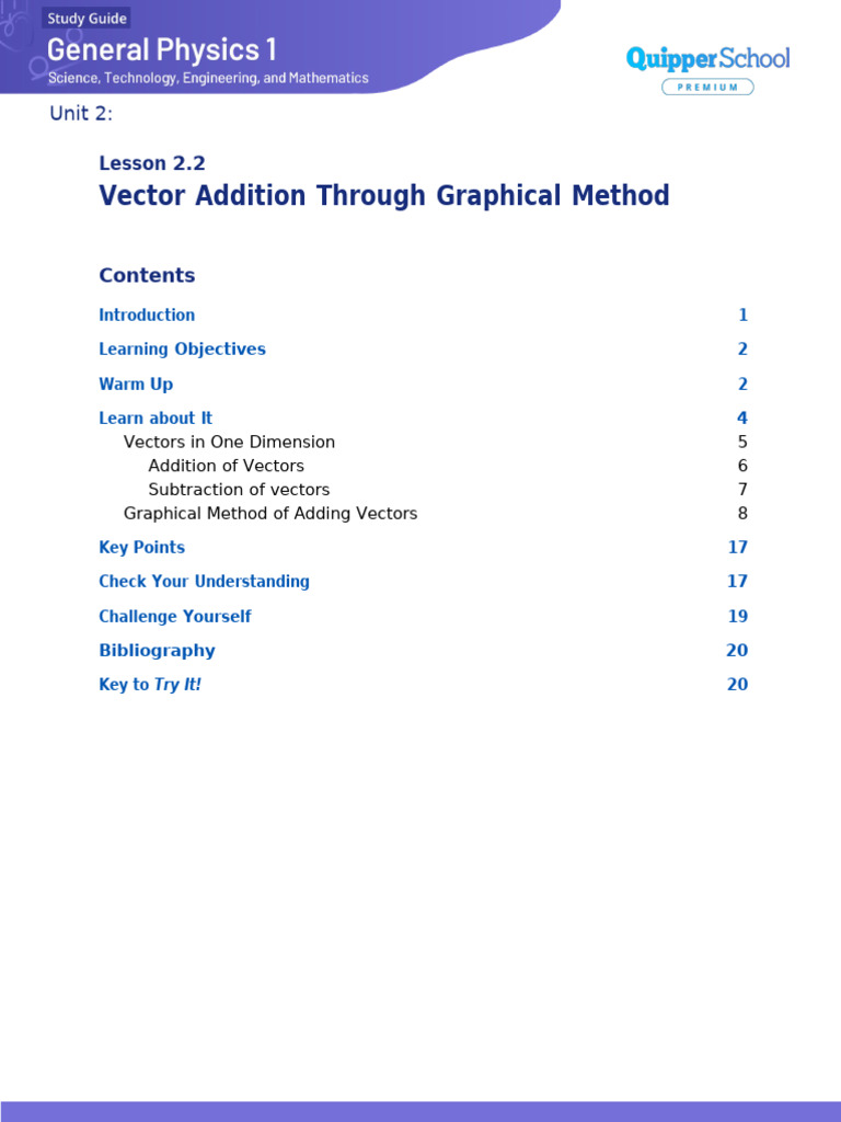 2.2 Vector Addition Through Graphical Method | PDF
