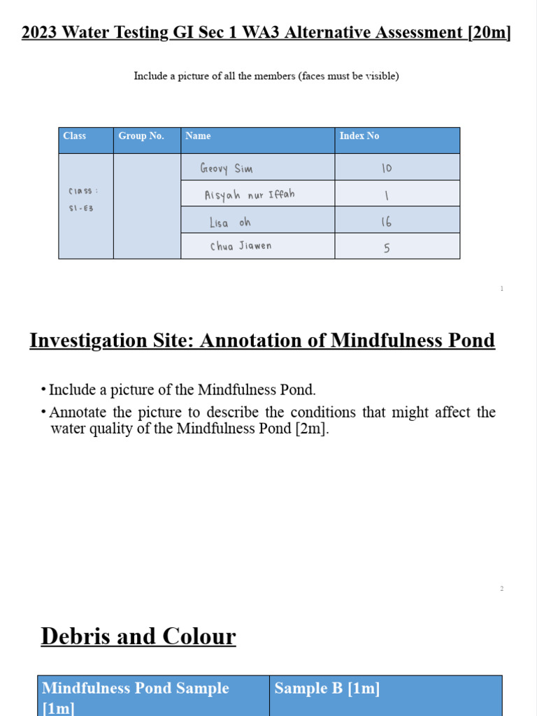 2023 WATER GI SEC 1 WA3 (Template For Students) | PDF