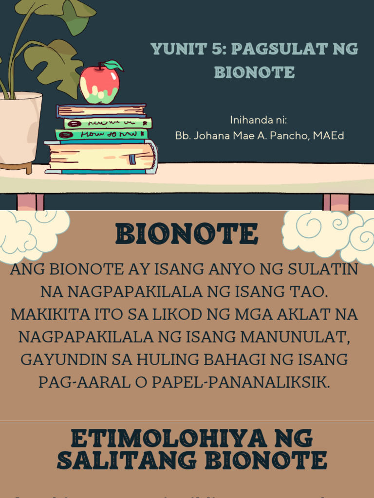 YUNIT 5 Pagsulat NG Bionote | PDF