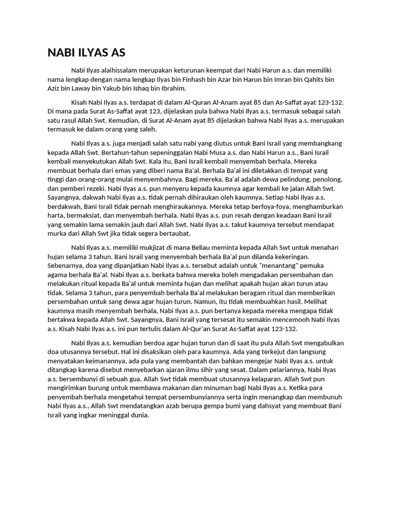 Nabi Ilyas Ilyasa | PDF