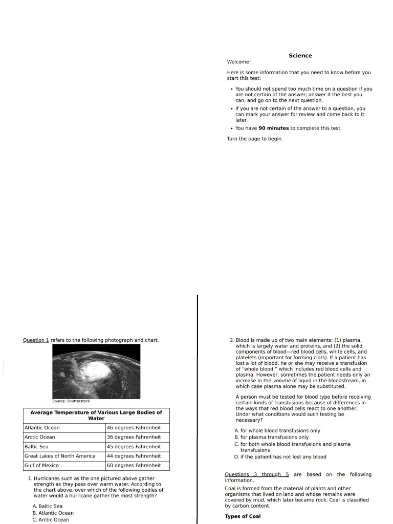 GED Science Practice Test II | PDF