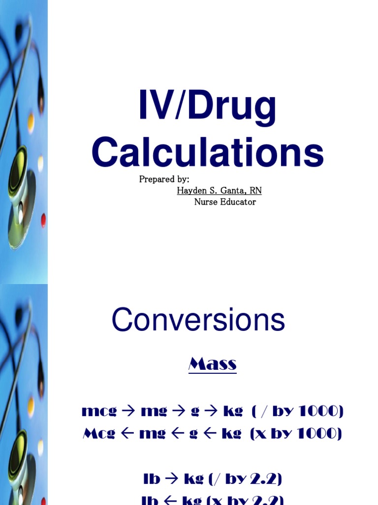 Drug and IV Calculations | PDF | Teaching Methods & Materials | Science ...