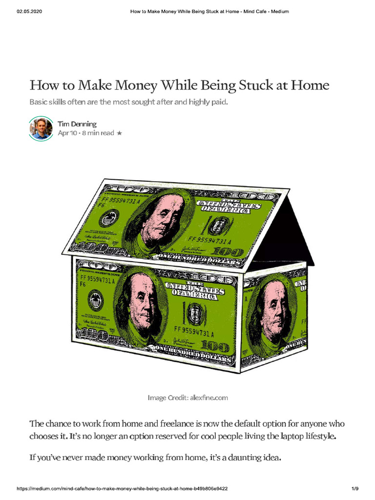 How To Make Money While Being Stuck at Home - Mind Cafe - Medium | PDF