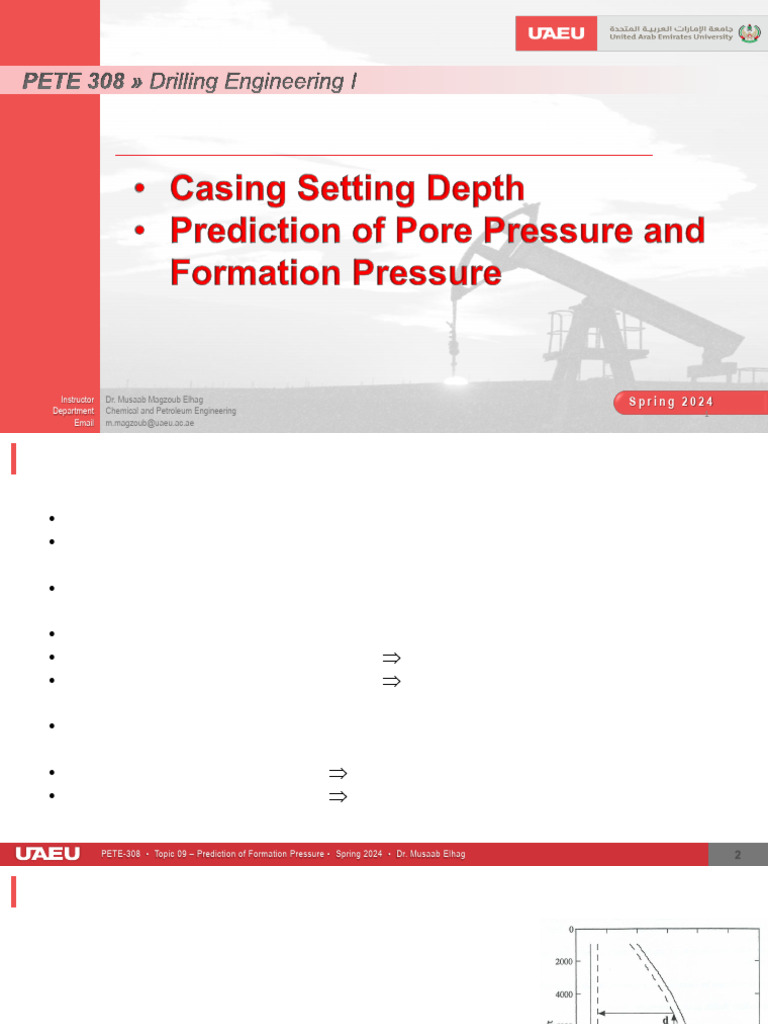 PETE308 SP24 Topic 09 Prediction of Formation Pressure and Fracture ...