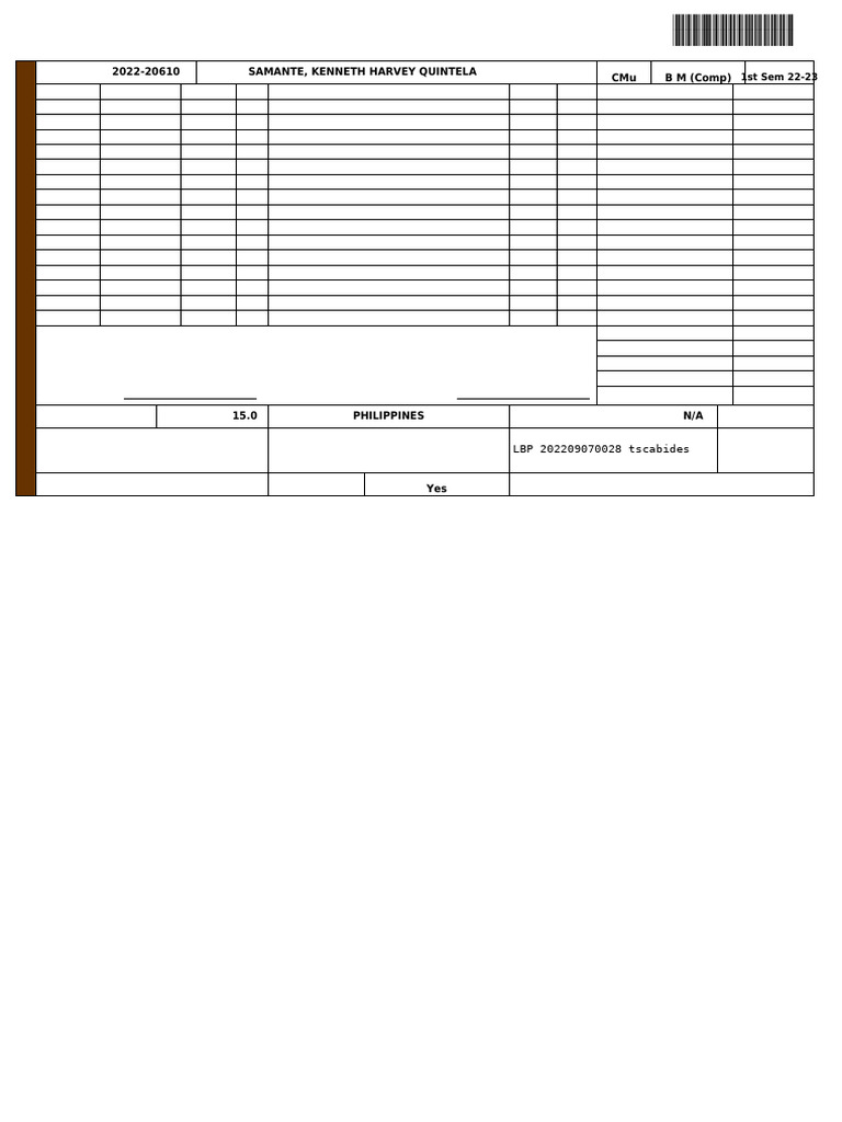 FORM5 - 2022-20610-1st Sem 22-23 | PDF