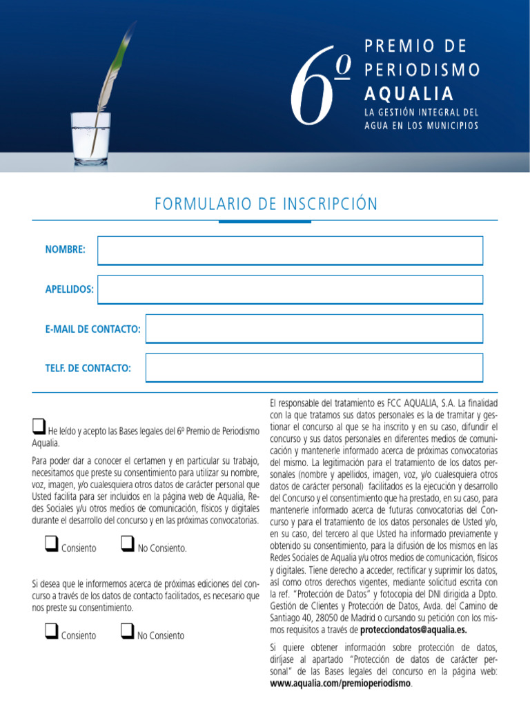 6º Premio Formulario Editable | PDF