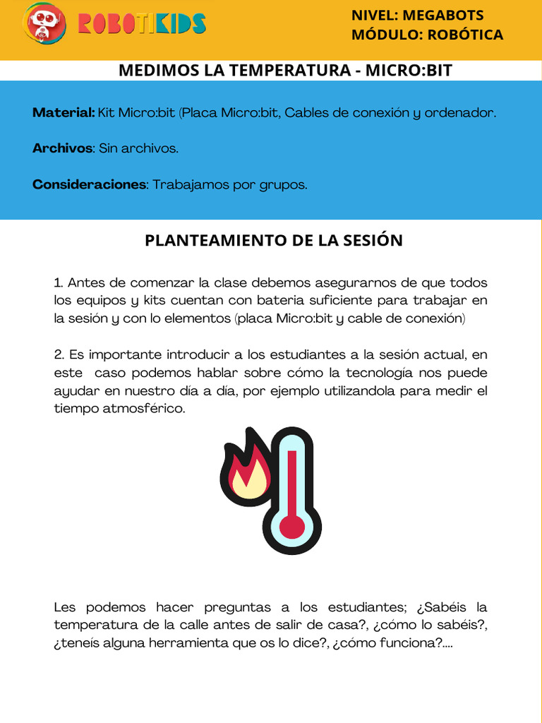 Medimos La Temperatura - Microbit | PDF