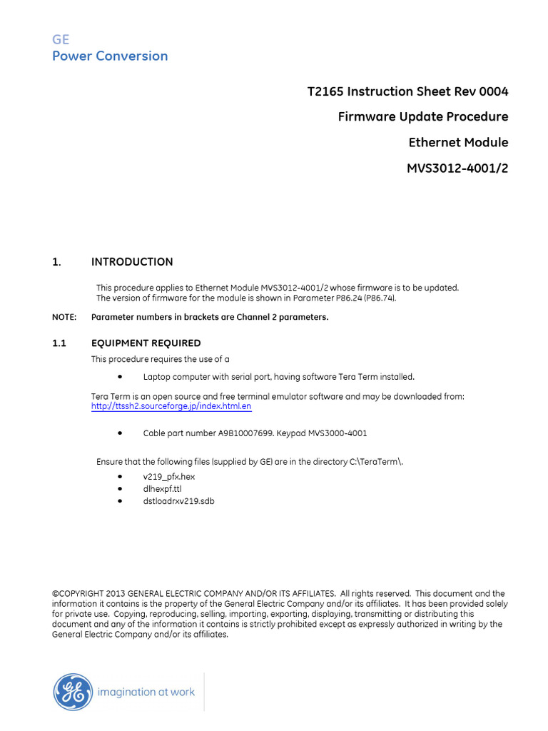 GE Converter Ethernet Module Update Procedure Rev 0004 | PDF