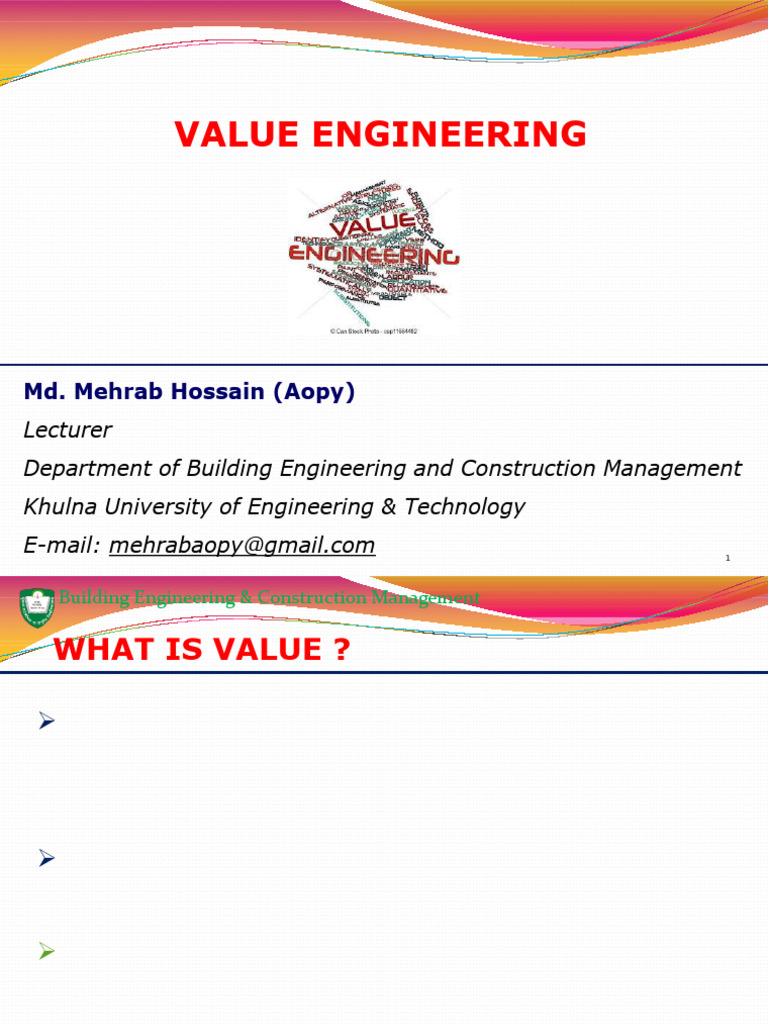 Value Engineering | PDF