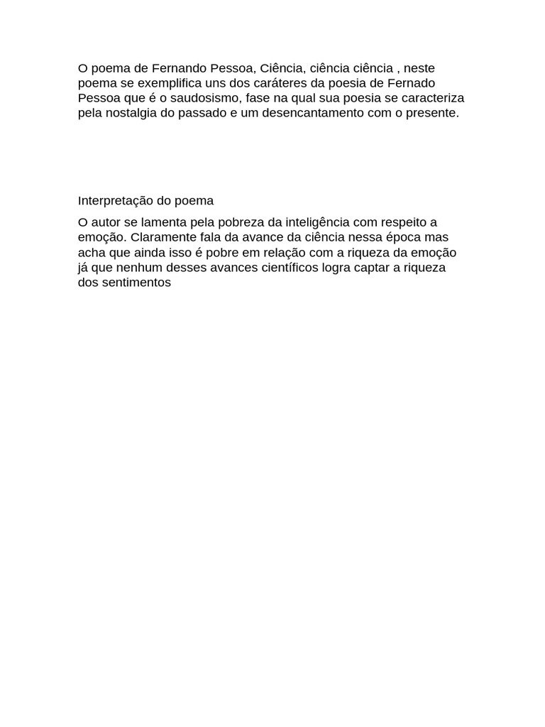 O Poema de Fernando Pessoa | PDF