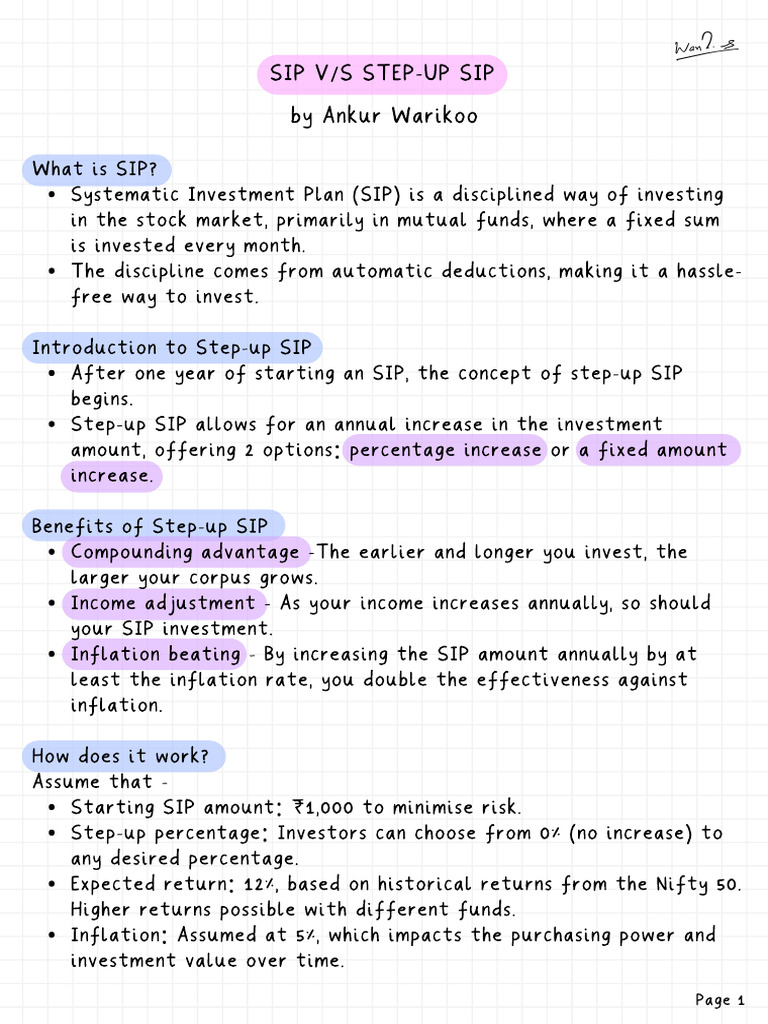 SIP v_s step-up SIP | PDF
