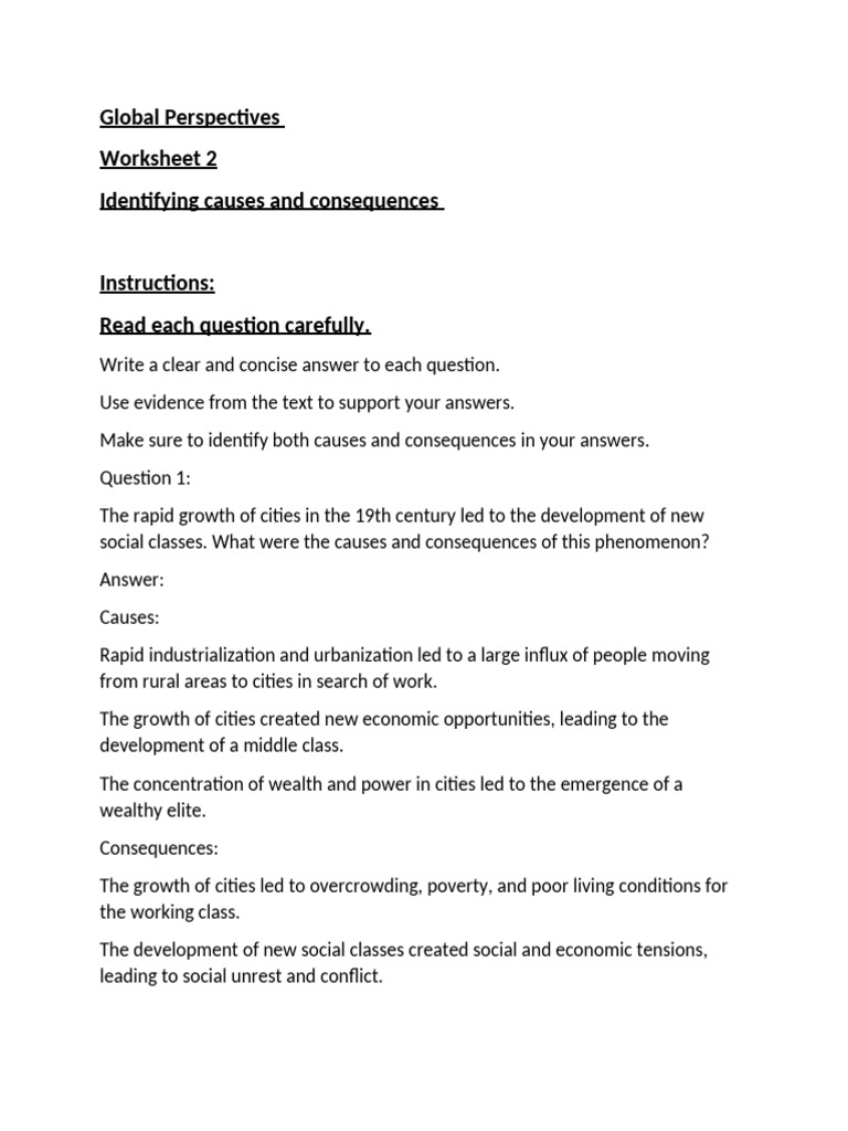 Causes and Consequences of Global Changes | PDF | Globalization | Politics