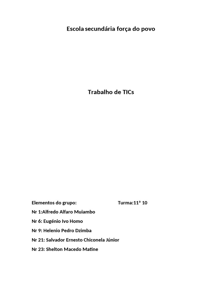 Trabalho de TICs | PDF