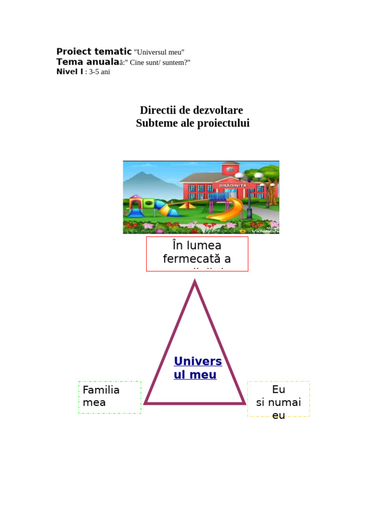 Proiect Tematic Universul Meu | PDF