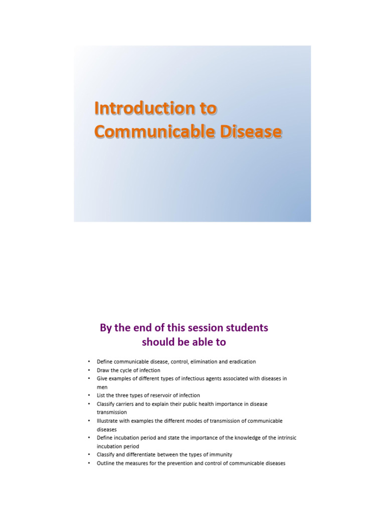 Introduction To Communicable Disease | PDF