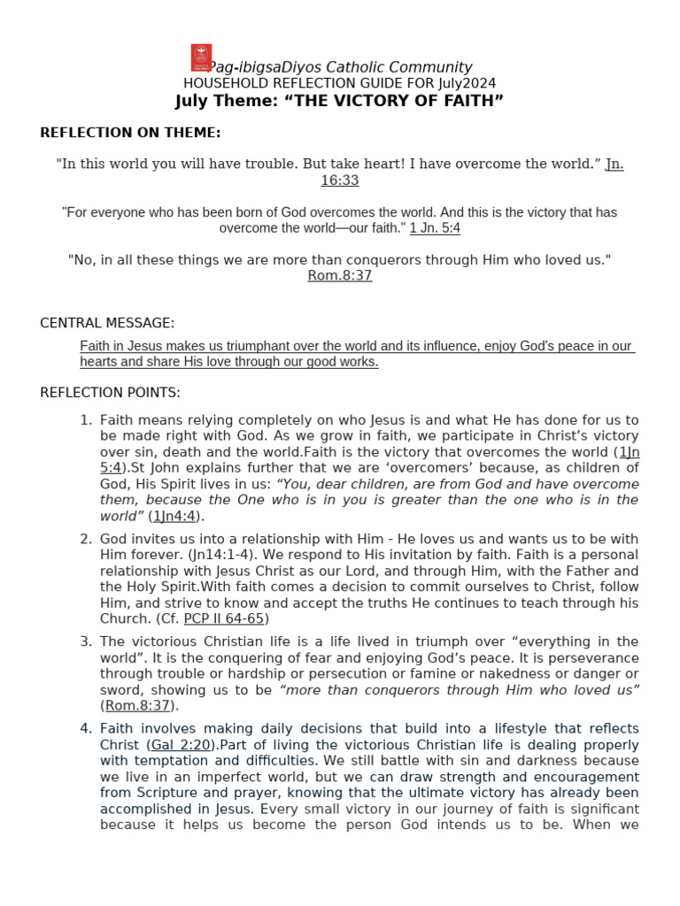 July 2024 Reflection Guide | PDF