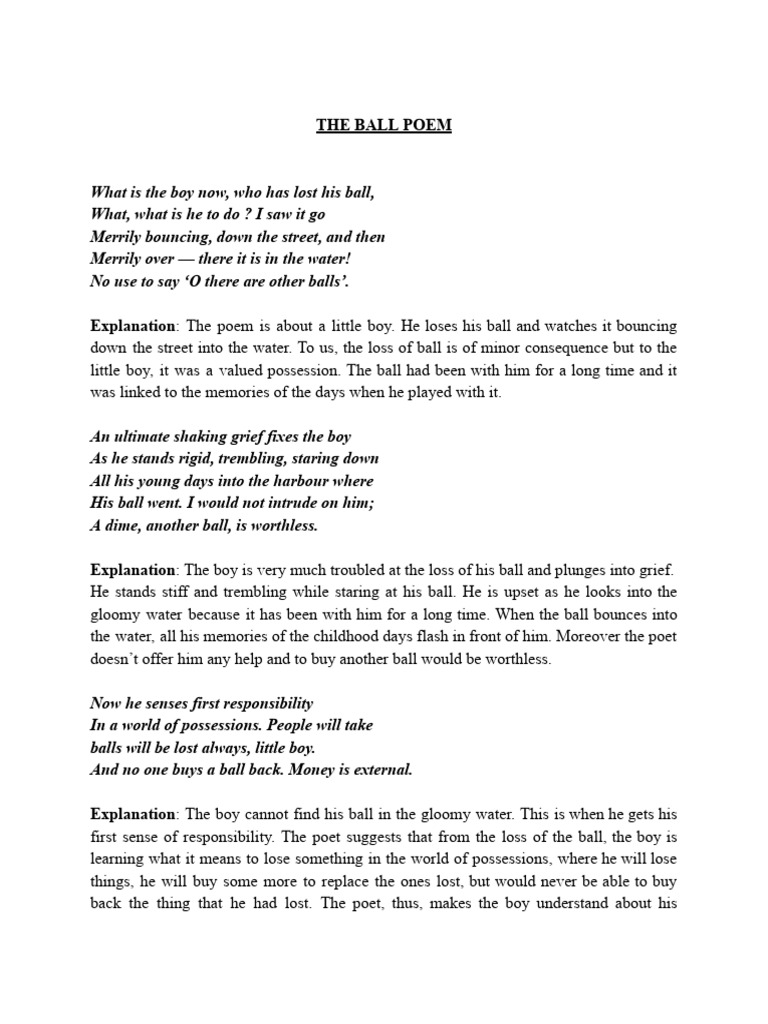 The Ball Poem | PDF