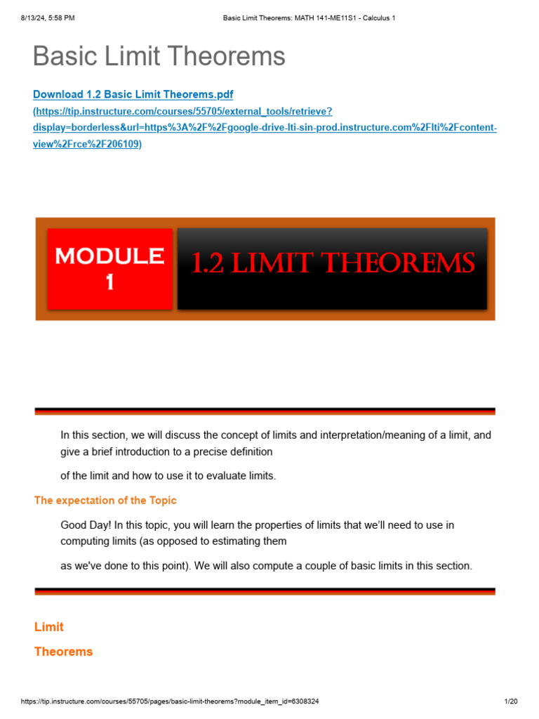 Limits | PDF