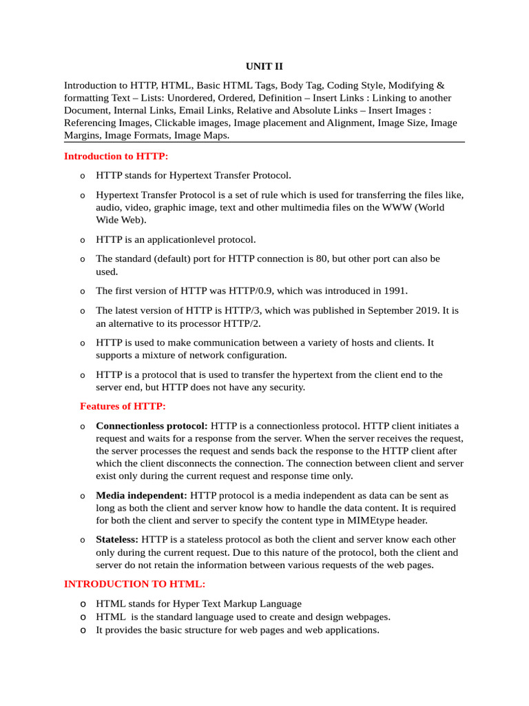 UNIT II WEB | PDF