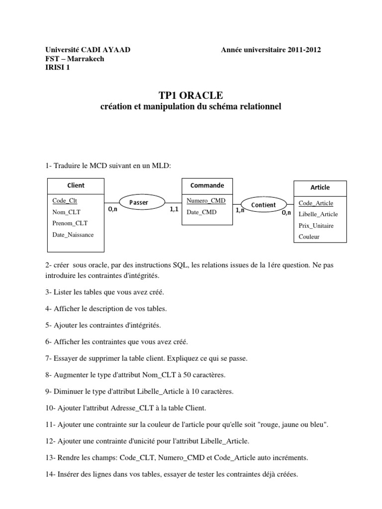 TP1 - Creation BD | PDF | Affaires | Ordinateurs