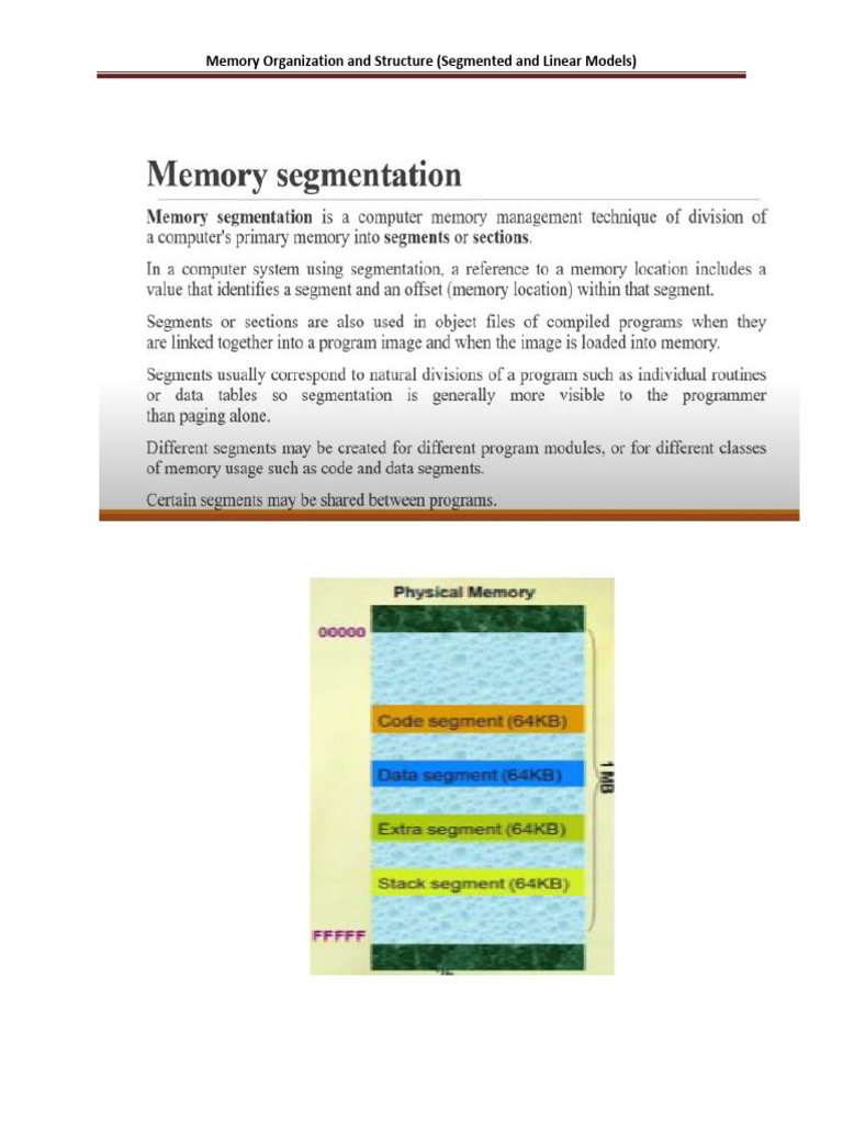 Memory Organization and Structure (Segmented and Linear Models) | PDF