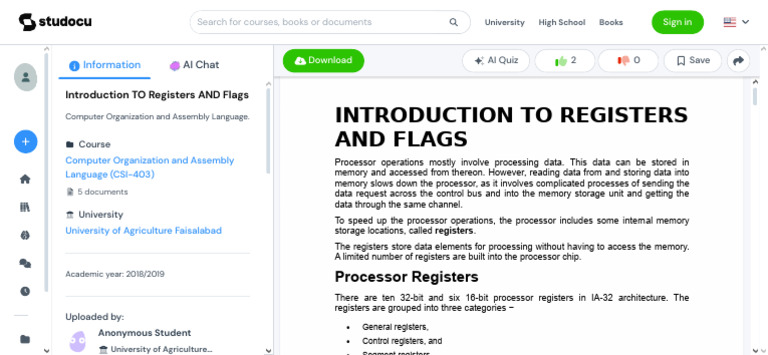 Introduction To Registers and Flags - InTRODUCTION To REGISTERS and ...