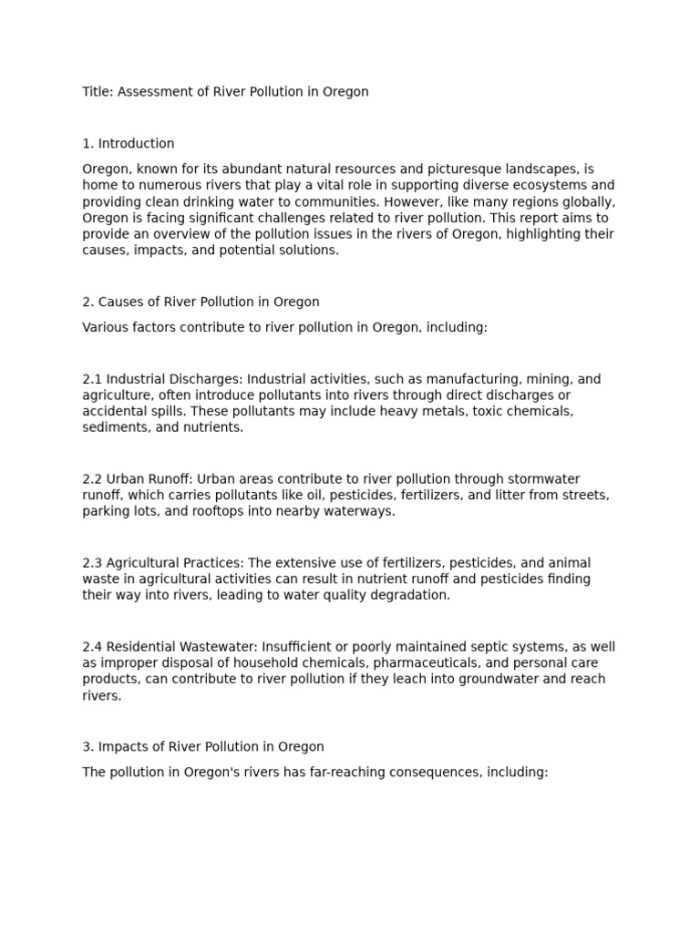 Oregon River Pollution | PDF