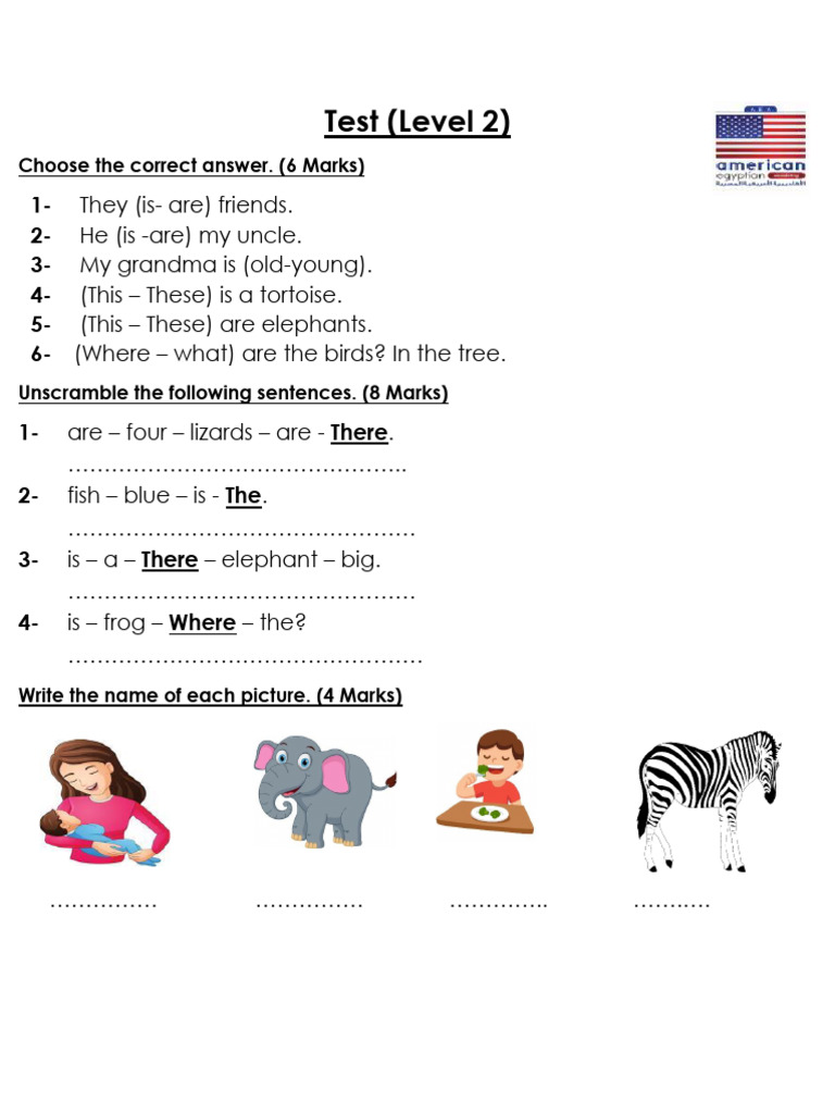Level 02 Test (Kids) | PDF