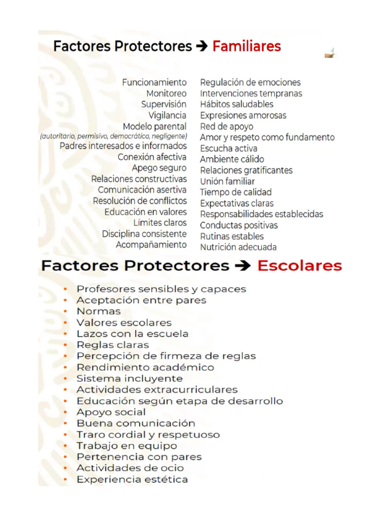 Factores Protectores | PDF