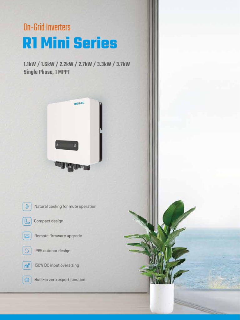 On-Grid Inverters R1 Mini Series Specs | PDF | Power (Physics ...
