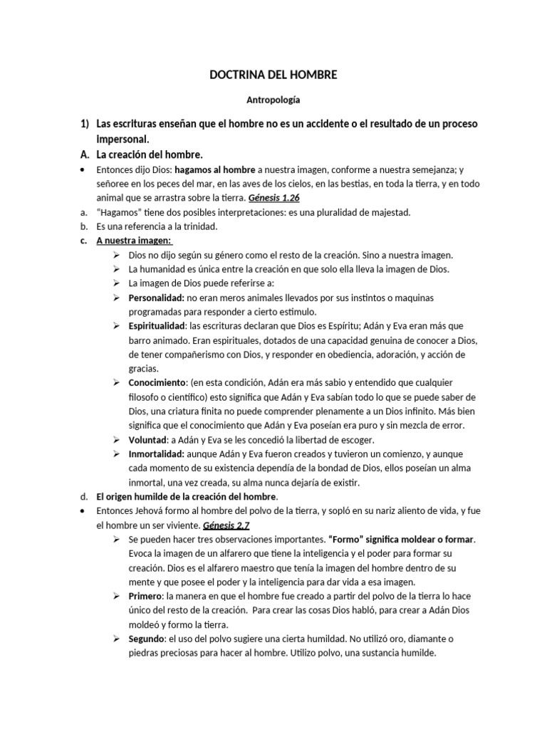 Doctrina Del Hombre | PDF