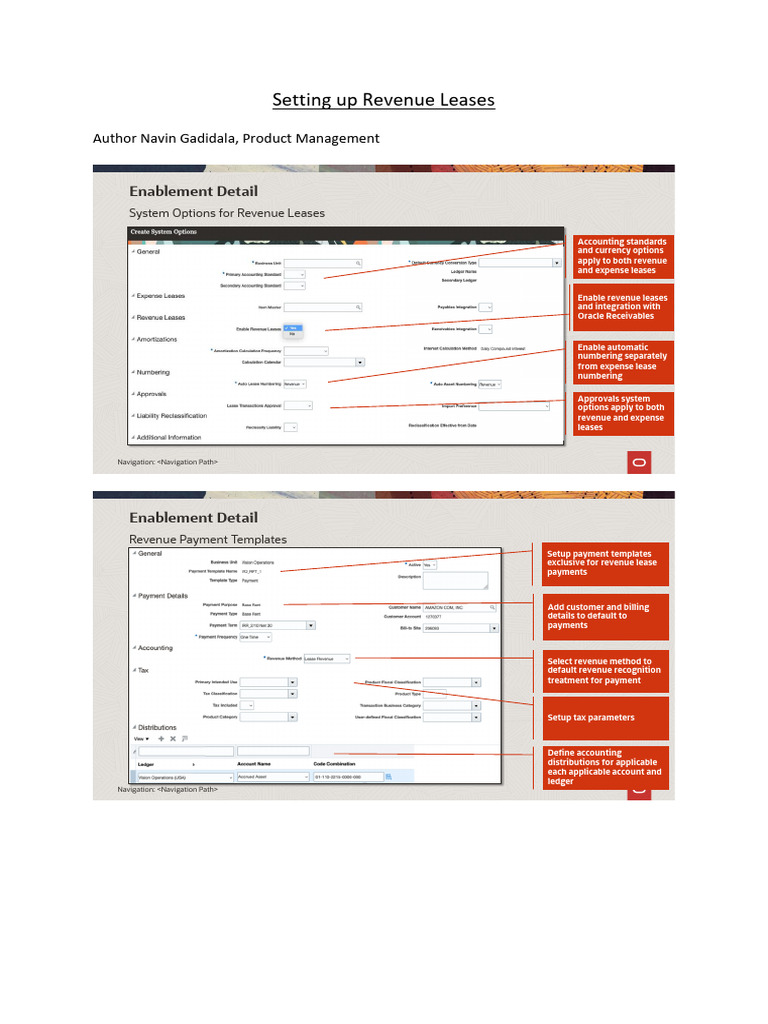 Setting Up Revenue Leases | PDF