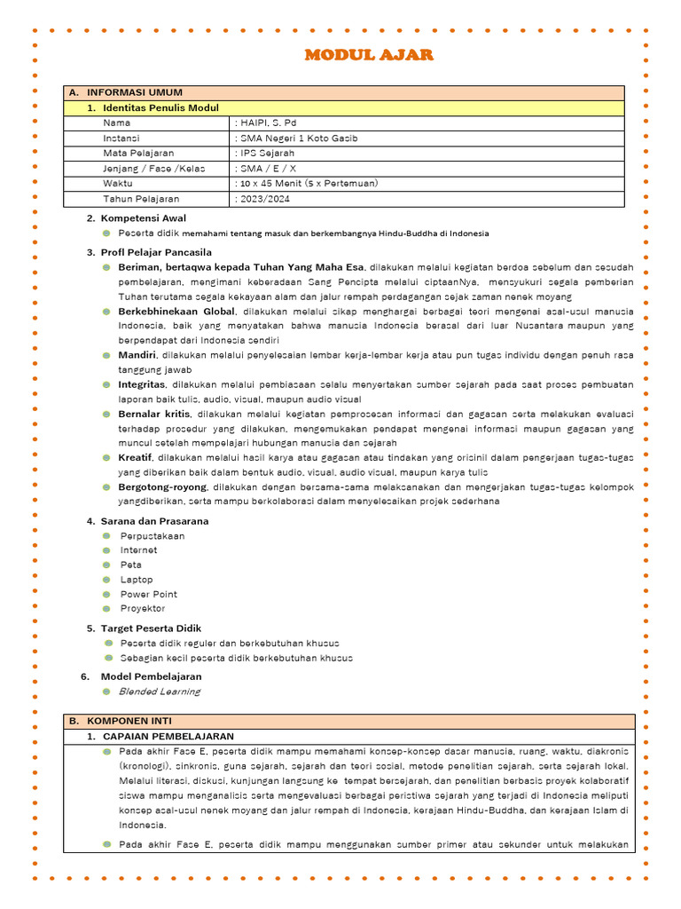 Modul Ajar E Sem 2 HAIPI | PDF