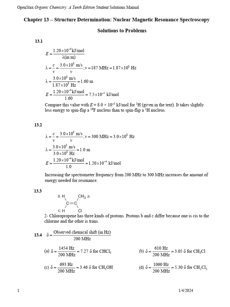 OrganicChemistry10e SSM Ch13 | PDF