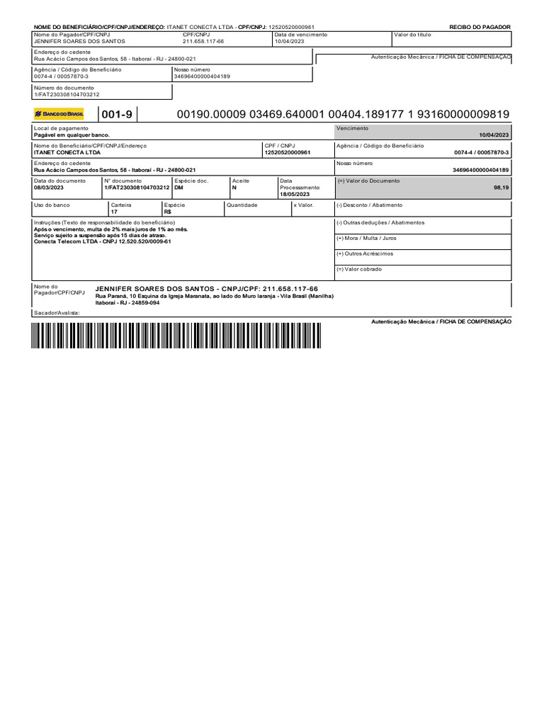 Jen N Ifer Soar Es D Os San Tos - C N PJ/C PF: 2 1 1 .6 5 8 .1 1 7 - 6 ...