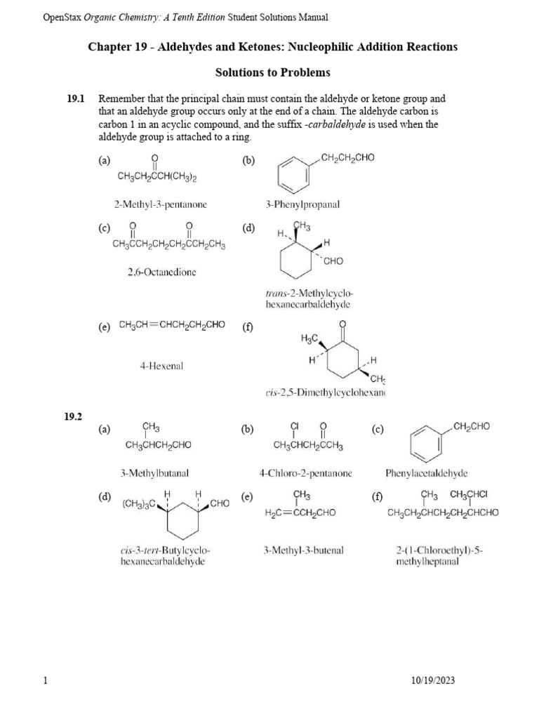 OrganicChemistry10e SSM Ch19 | PDF
