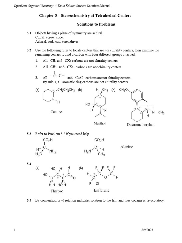OrganicChemistry10e SSM Ch05 | PDF
